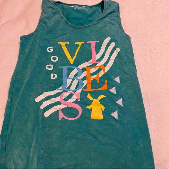 Dutch Bros | Tops | Dutch Bros Vibes Teal Tank Top | Poshmark